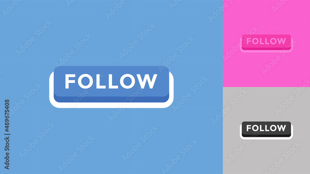 Vector of Follow Button. Perfect for poster element, video element ...