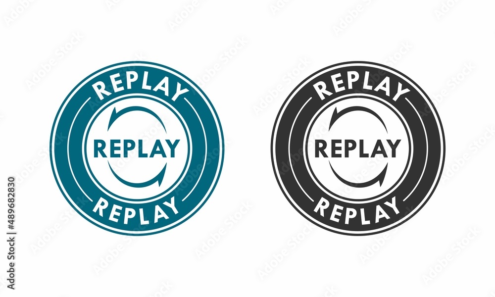 Replay badge logo template illustration Stock Vector | Adobe Stock