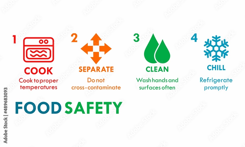 Food safety in the freezer information logo template illustration Stock ...