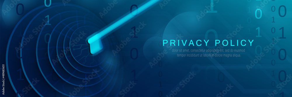Data protection cyber security privacy. Technology security. Key with Padlocks on binary digits ...