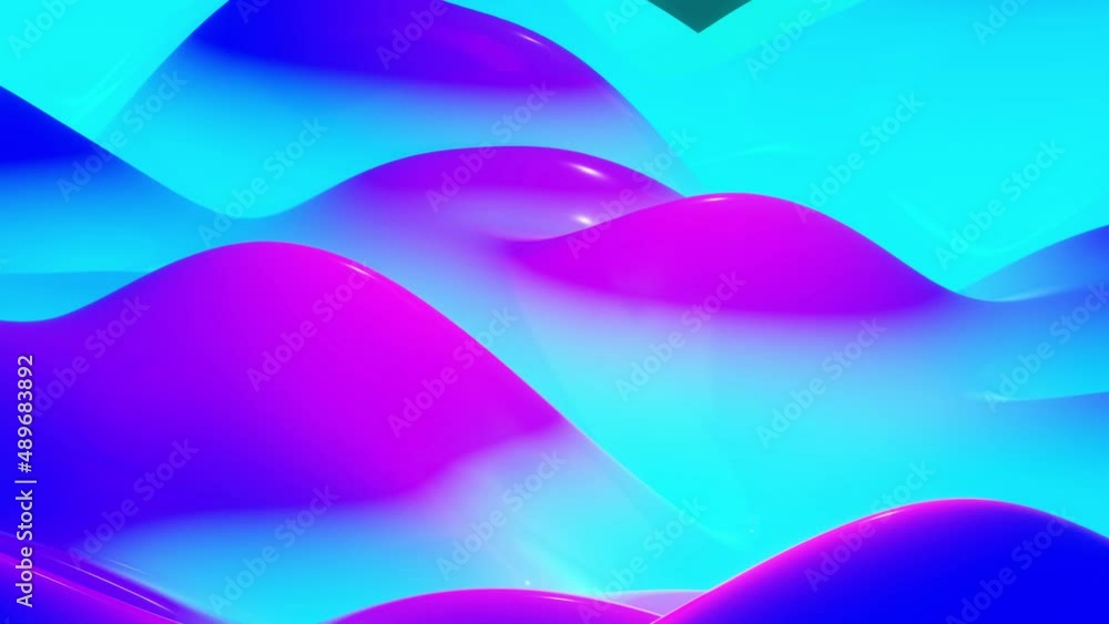 looped animation blue purple color surface. abstract background waves ...