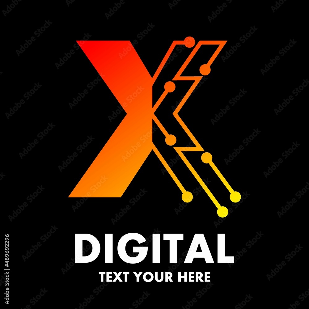 x letter digital vector logo template illustration.This logo suitable for business Stock Vector ...