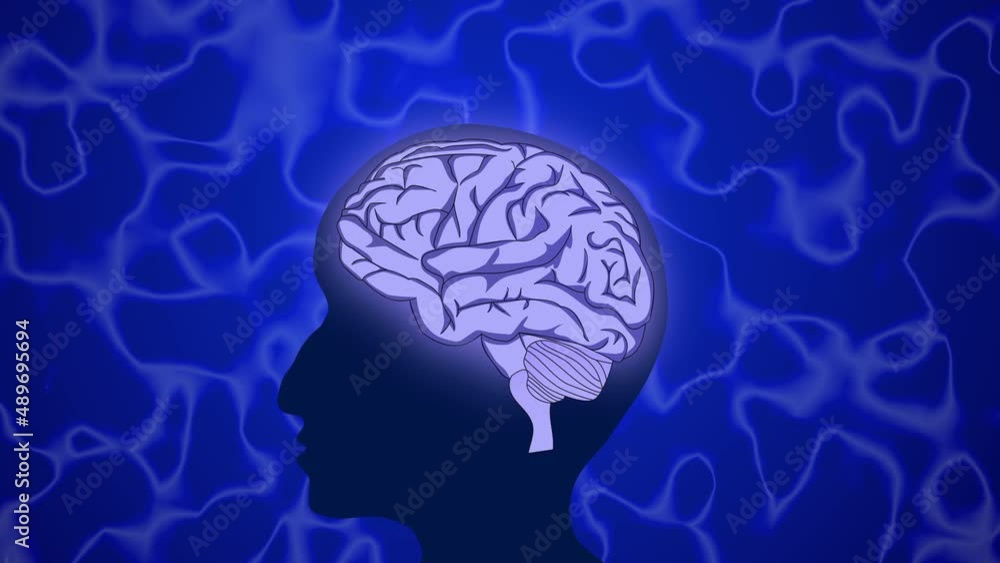 Human Brain and Silhouette Head and Glowing Animation Stock Video ...