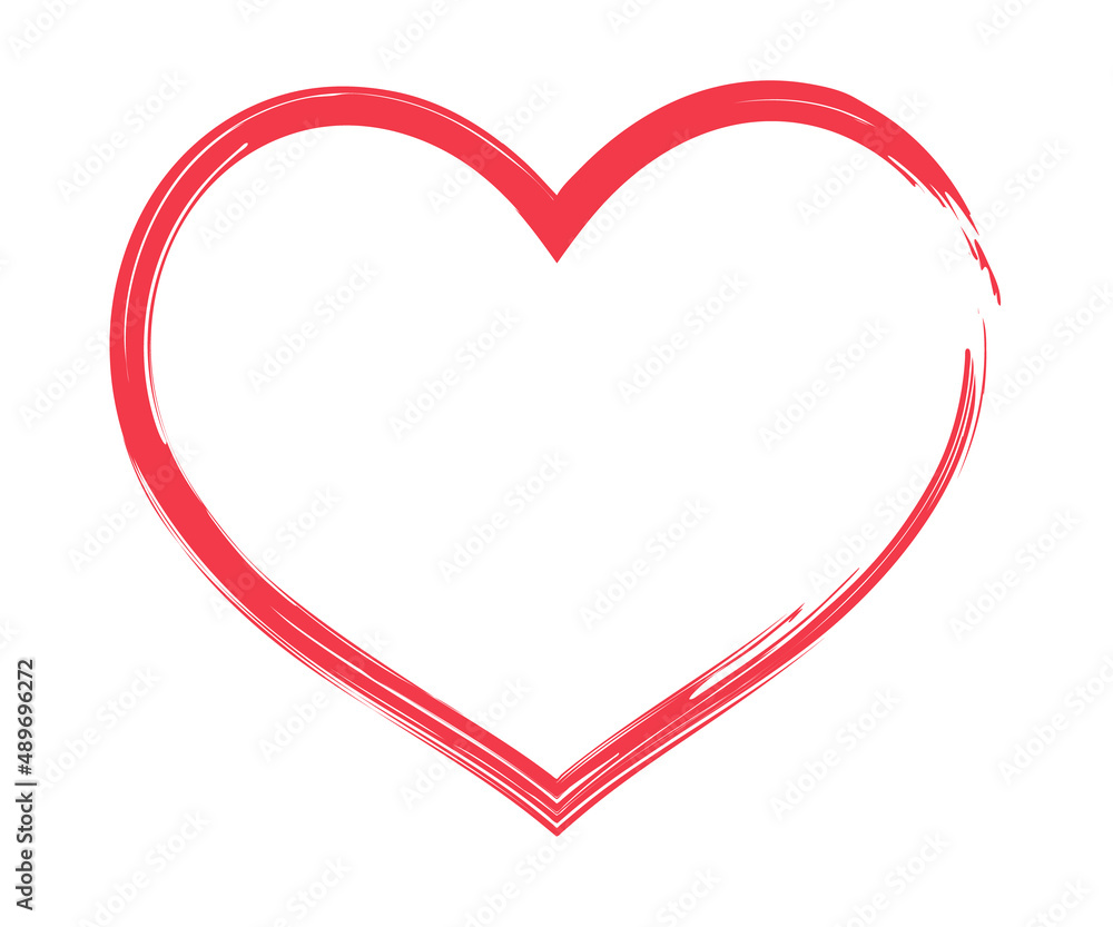 Heart icon, Love symbol, brush texture heart symbol vector Stock Vector ...