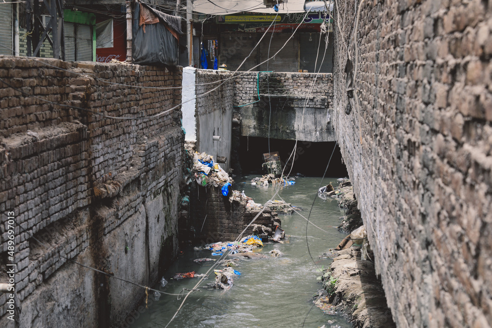 Daily Life View to the Peshawar City Center Empty Streets with No ...