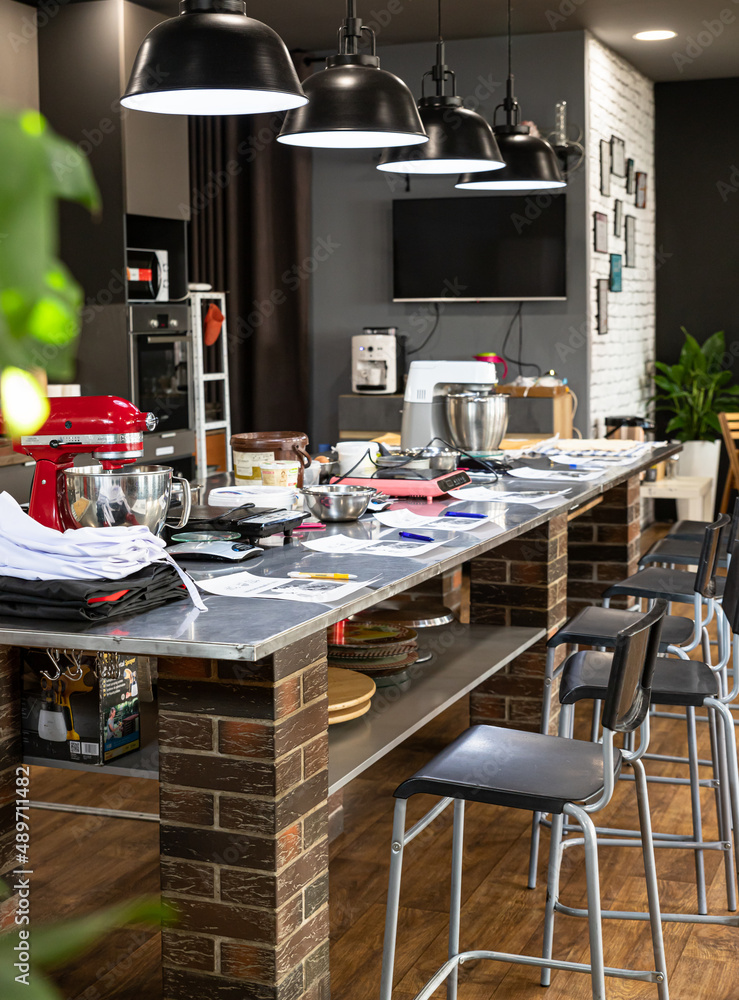 Preparation for the culinary class. Culinary master class in the ...