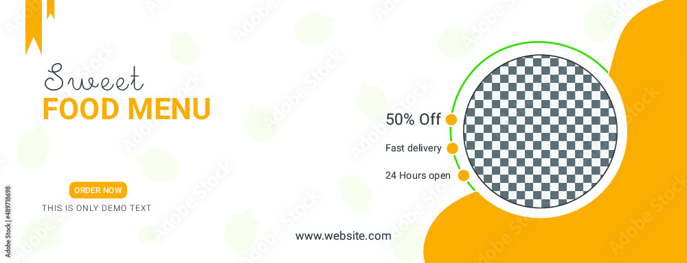 sweet food menu banner design template. yellow food menu banner. sweet ...