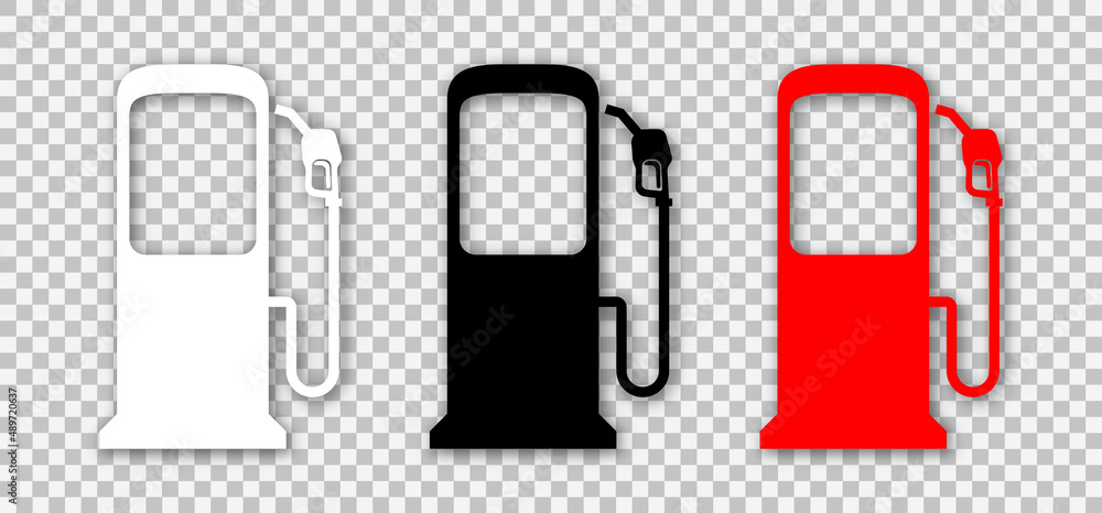 Fuel icon set isolated on transparent background effect, vector ...