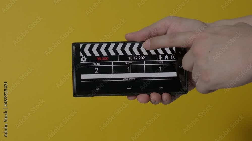 Digital Film slate. Movie clapper board interface. Digital number ...