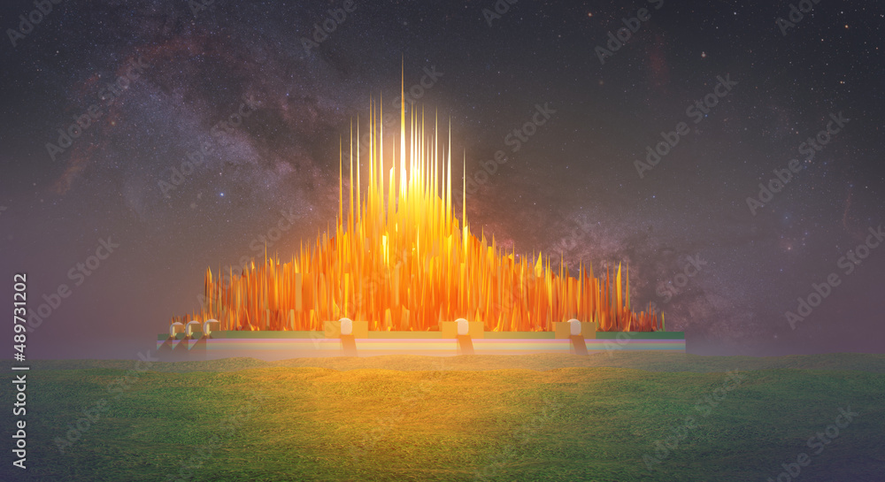 New Jerusalem Holy City of God religious depiction. Celestial city on ...