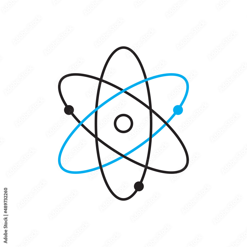 Atom vector icon. Physics sign. Atom sign. Chemistry element symbol ...