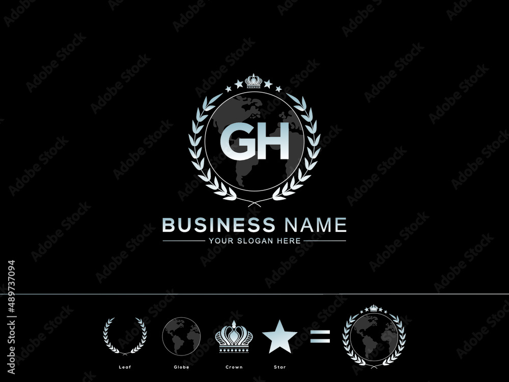 GH g&h Letter Logo, Abstract Initial gh Logo Image and circle Leaf ...