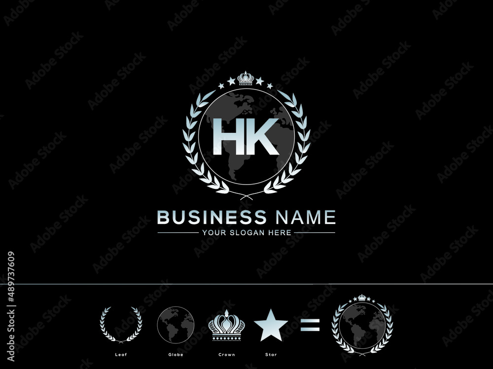 Simple HK Logo, Modern hk Letter Crown Logo Design Template Vector with ...