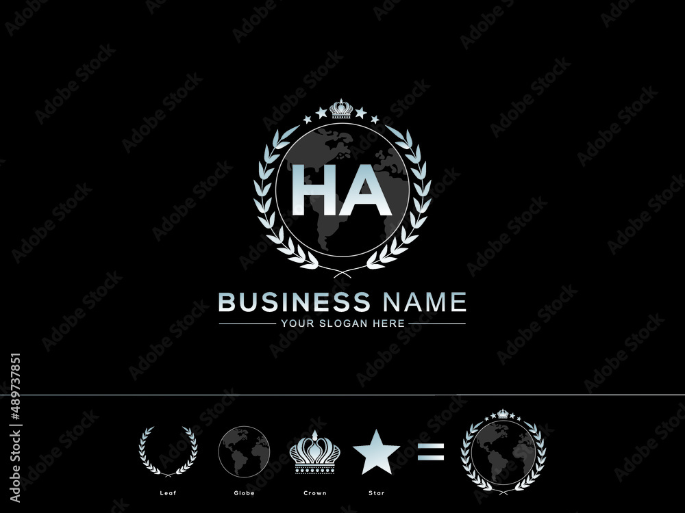 Simple HA Logo, Modern ha Letter Crown Logo Design Template Vector with ...