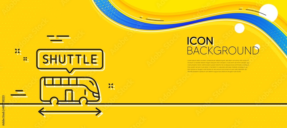 Shuttle bus line icon. Abstract yellow background. Airport transport ...