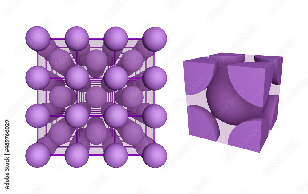 Structural model of the body-centered cubic crystal lattice Stock ...