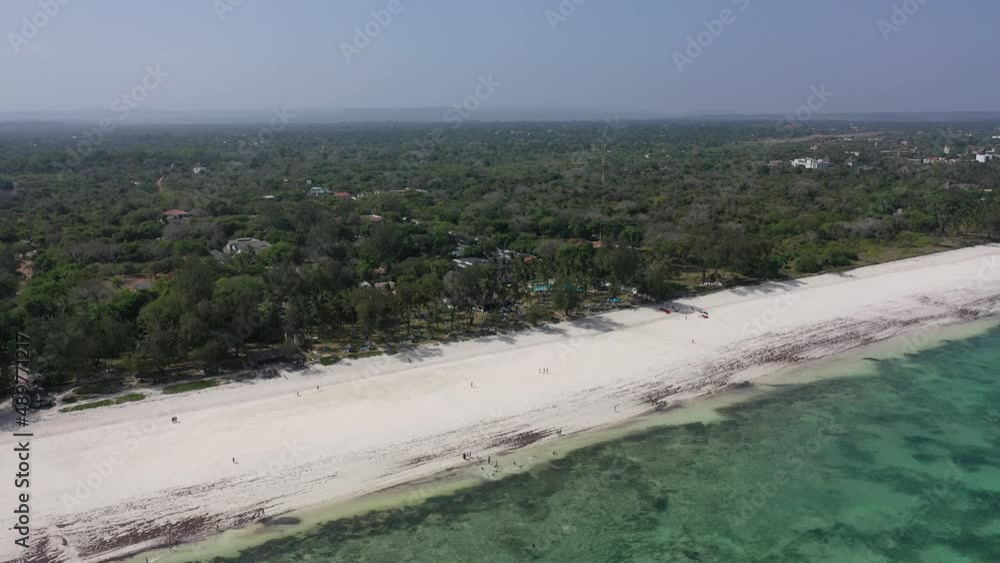 Vidéo Stock Diani beach Kenyan coast African Sea drone aerial 4k waves ...