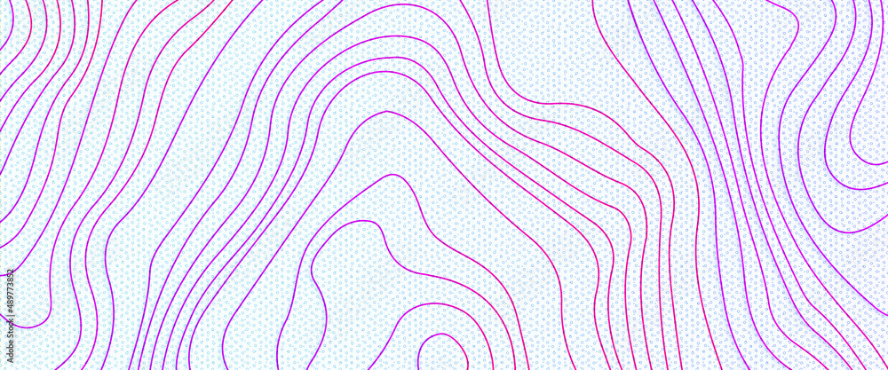 Abstract stylized topographic contour elevation in lines and contours ...