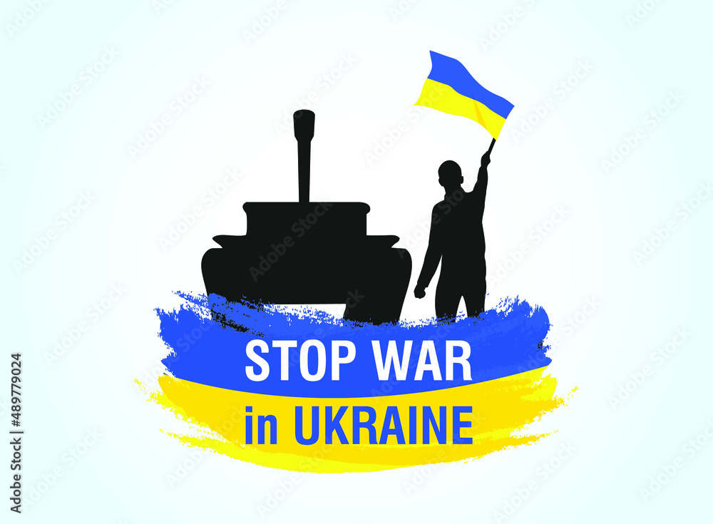 Stop War in Ukraine Poster. Banner Design. Logo and Icon vector design ...