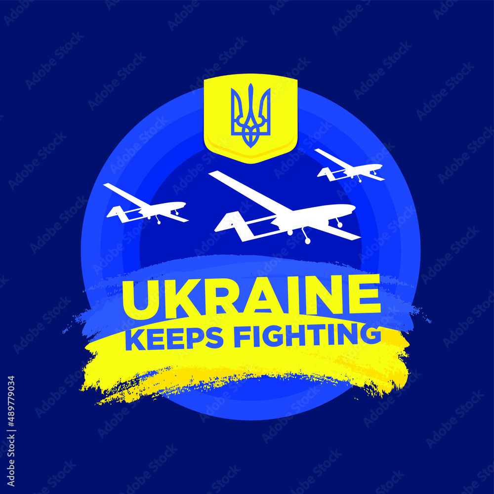 Ukraine Keeps Fighting. Stop War in Ukraine Poster. Banner Design. Logo ...