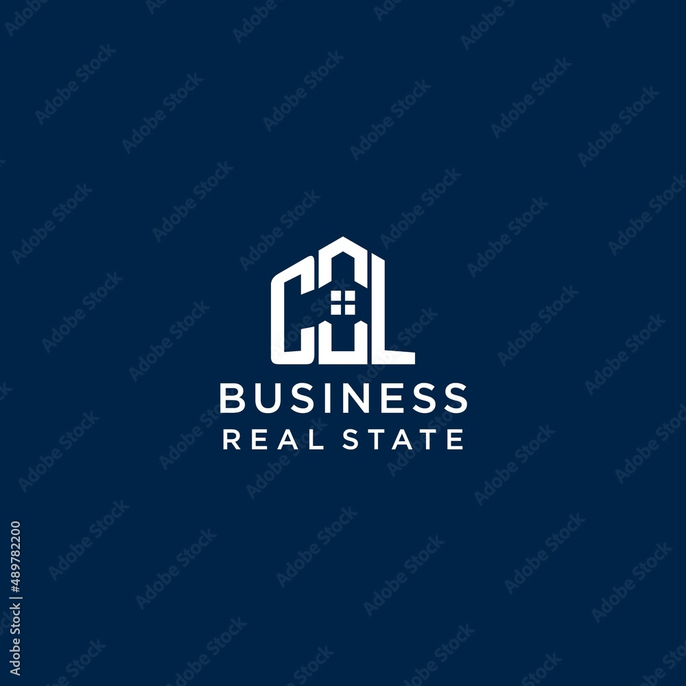 Initial letter CL monogram logo with abstract house shape, simple and ...