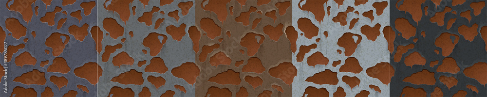 Old metal wall textures with rust and flaky paint for game background ...