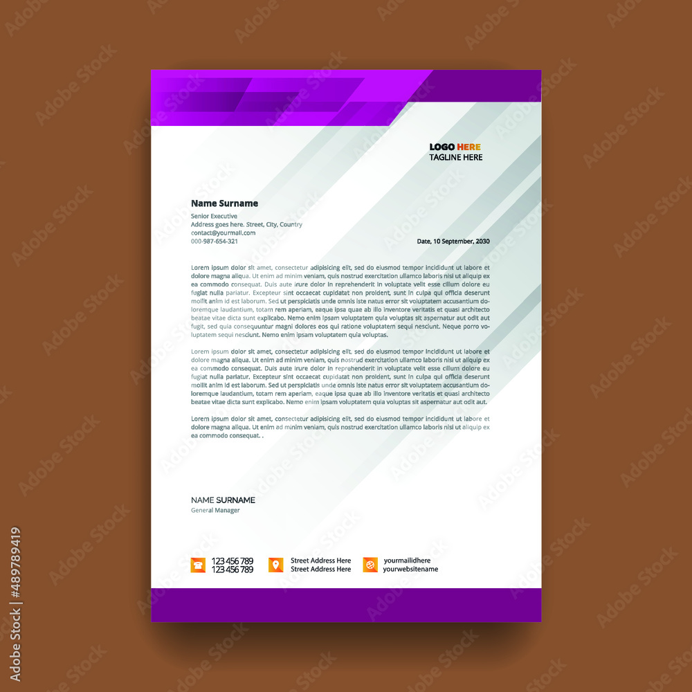 Abstract business letterhead cover page design templates Stock Vector ...