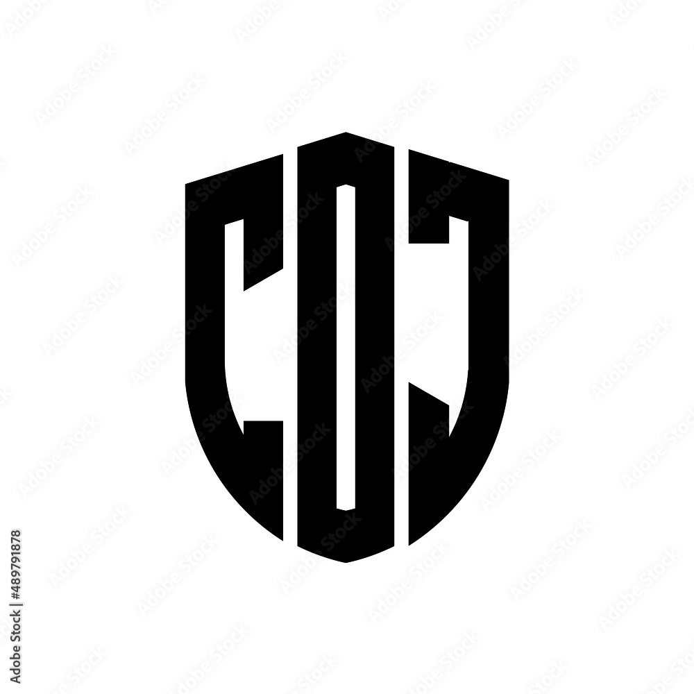 CDJ letter logo design. CDJ modern letter logo with black background ...