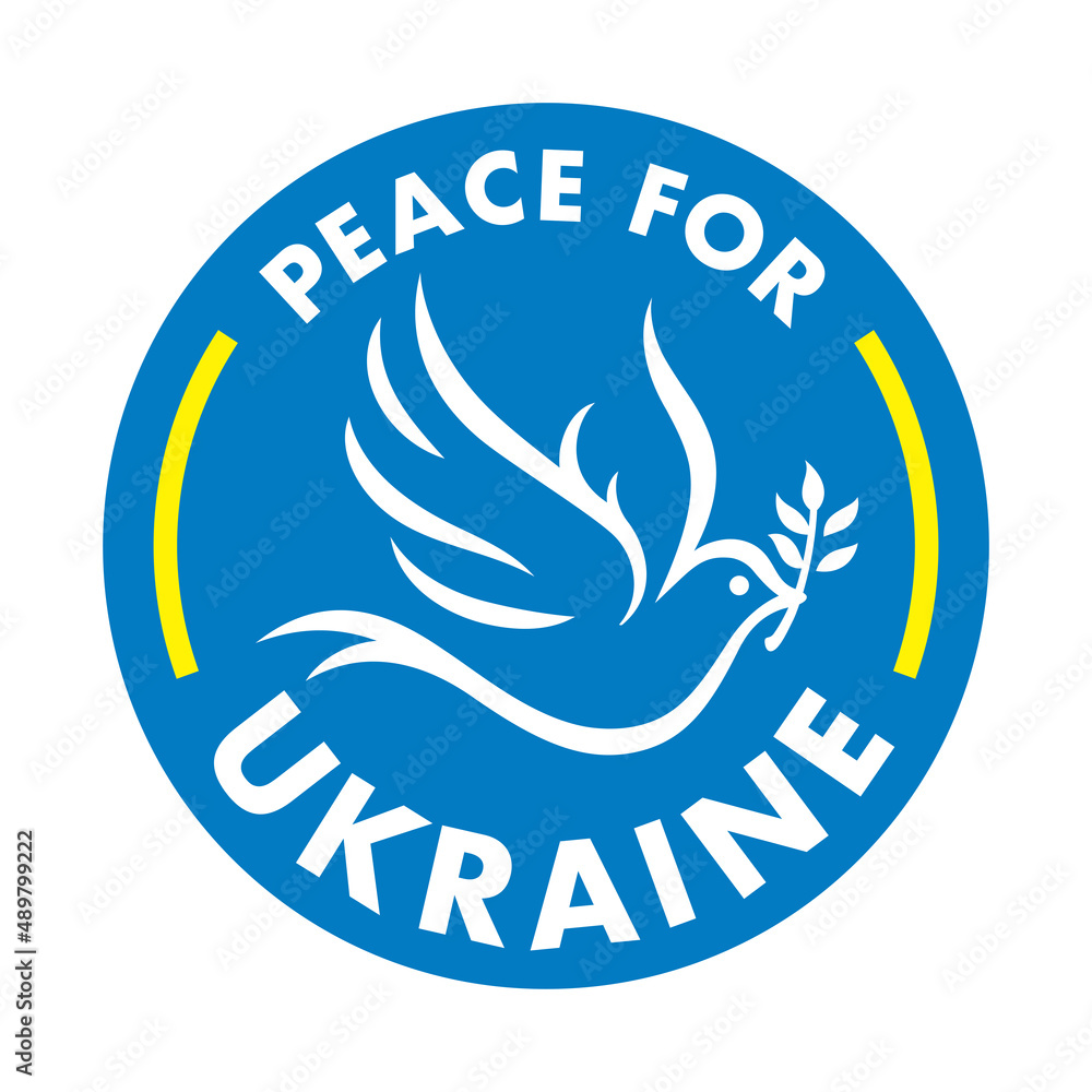 Peace for Ukraine sign. Pray and support for Ukrainian peace symbol ...