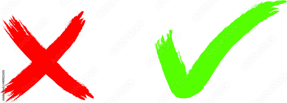 check mark cross and checkmark on a transparent background Stock Vector ...