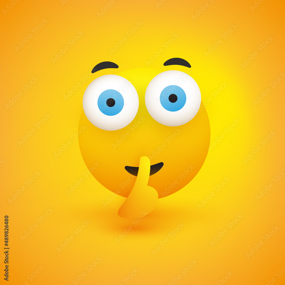 Shushing Serious Face with Big Open Eyes Gesturing - Asking for Be ...