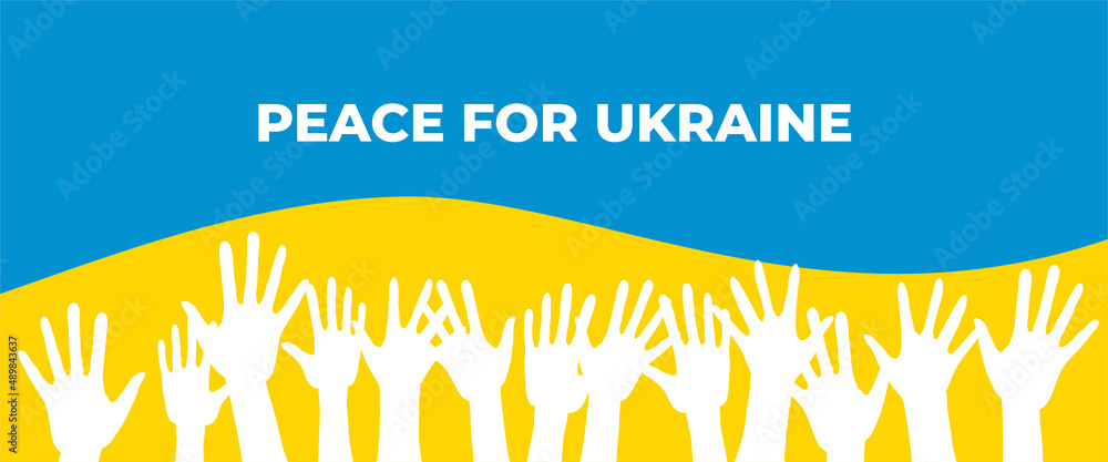 Peace for Ukraine vector poster. Concept of Ukrainian and Russian ...