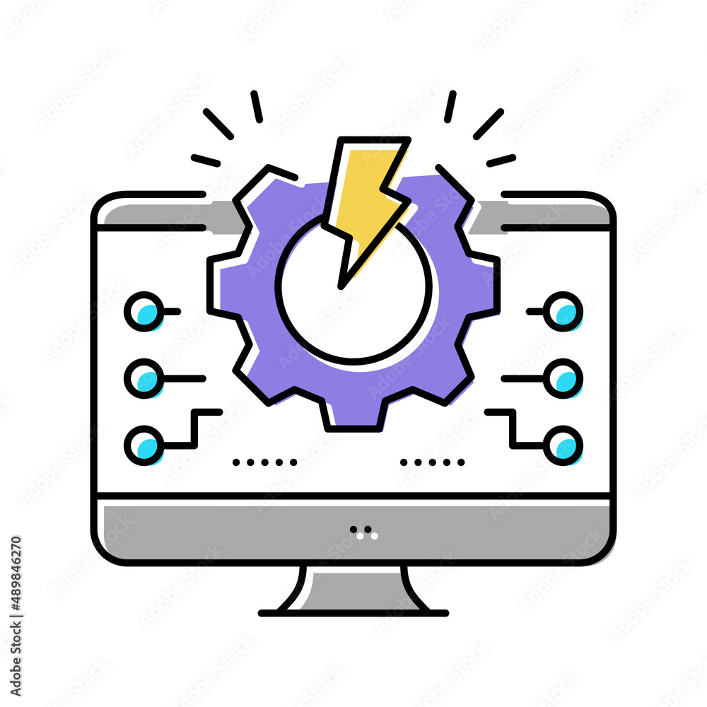 overload system color icon vector illustration Stock Vector | Adobe Stock