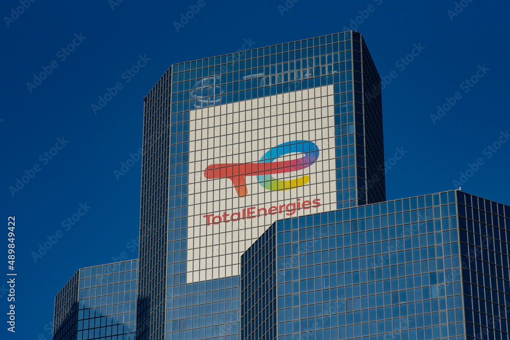 view on the Total Energies signboard Stock Photo | Adobe Stock
