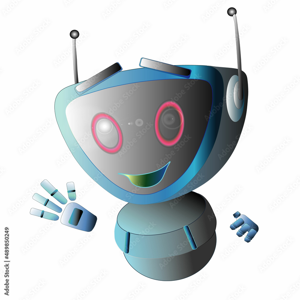 Robot vector image . Vector illustration with robot . Logo design robot ...