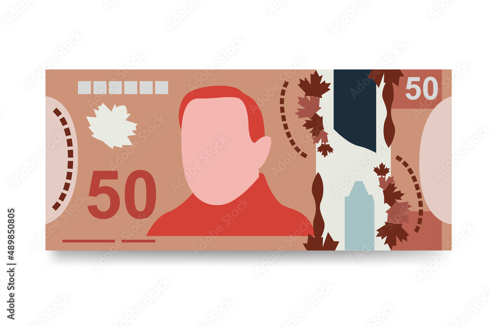 Canadian Dollar Vector Illustration. Canada money set bundle banknotes ...