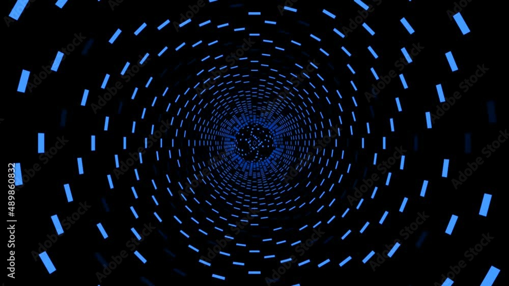 Spiral shaped moving rectangles creating effect of endless spinning ...