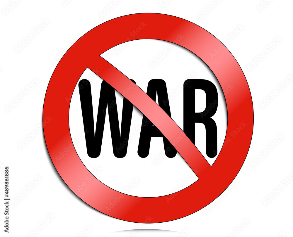 Stop war 3d icon with red prohibition sign and white text vector ...