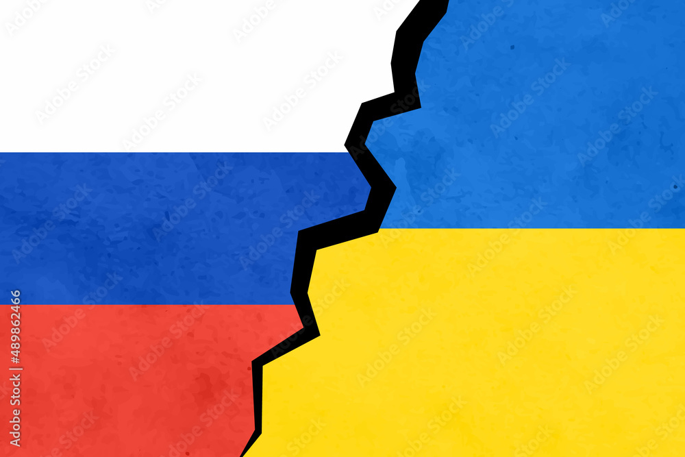 Russia vs Ukraine Flags. Flag of the two countries. National flags of ...