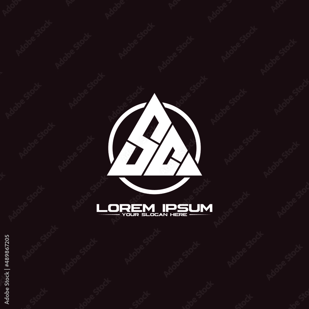 Letter SC triangle logo design vector Stock Vector | Adobe Stock