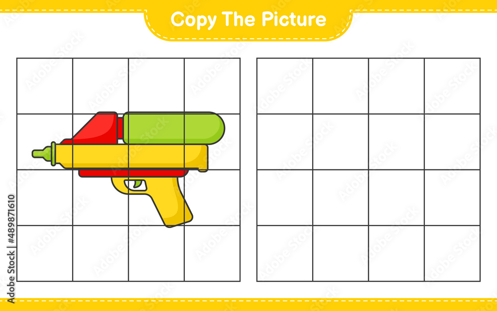 Copy the picture, copy the picture of Water Gun using grid lines ...