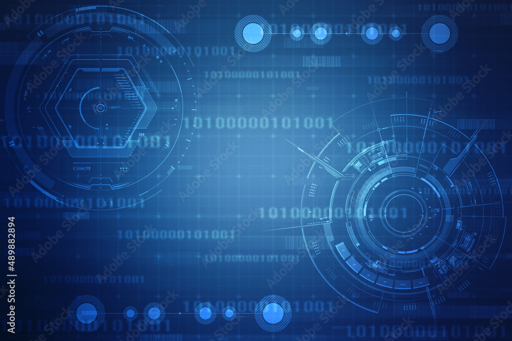 Photo & Art Print Binary Code Background, Digital Abstract technology ...