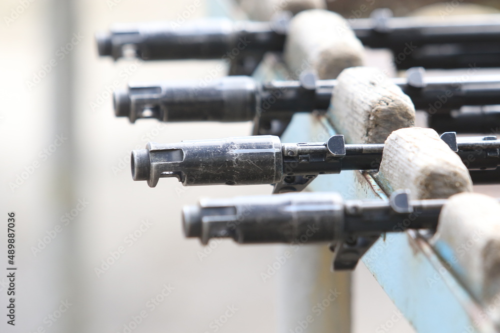 Submachine guns of Russian production AK-47 in the Ukrainian army Stock ...