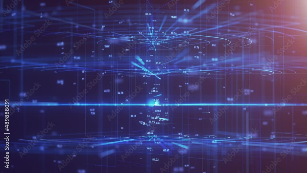 Digital Data Business Hitech Network Background Loop/ 4k animation of an abstract digital data ...