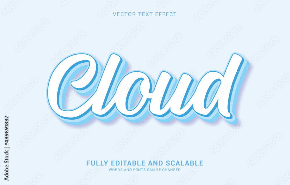 editable text effect, Cloud style Stock Vector | Adobe Stock