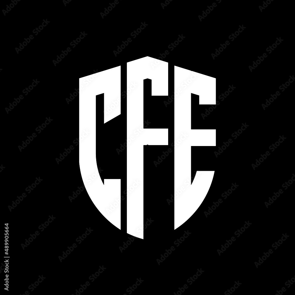 CFE letter logo design. CFE modern letter logo with black background ...