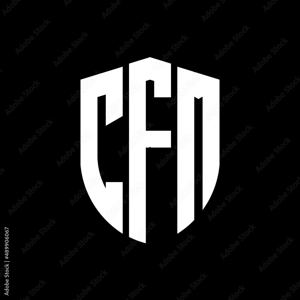CFM letter logo design. CFM modern letter logo with black background ...