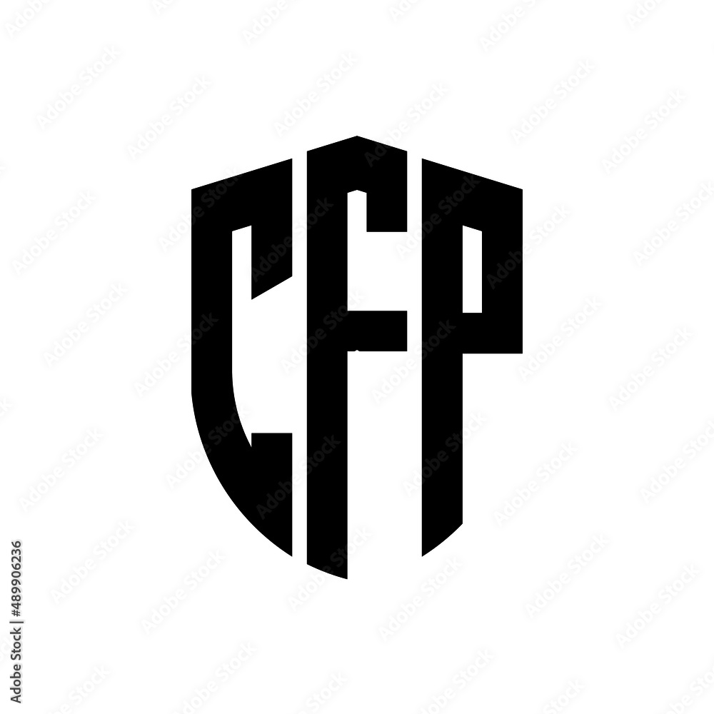 CFP letter logo design. CFP modern letter logo with black background ...