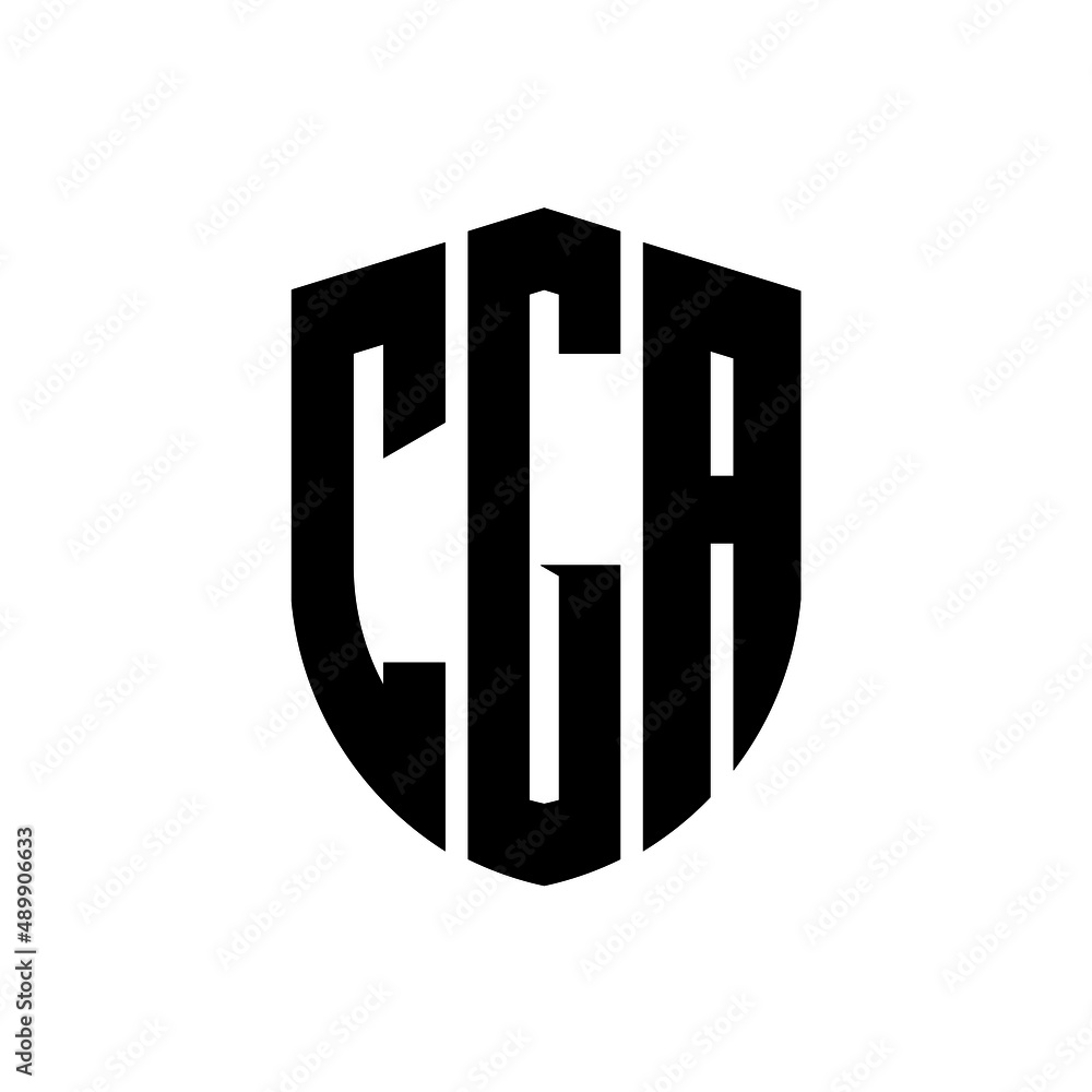 CGA letter logo design. CGA modern letter logo with black background ...