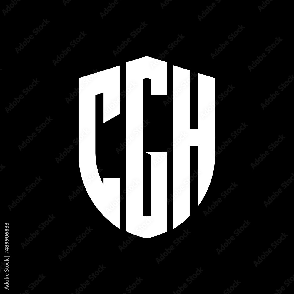 CGH letter logo design. CGH modern letter logo with black background ...
